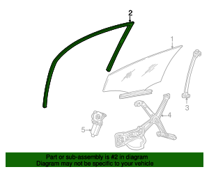 210-725-10-25 - Window Channel 1994-2003 Mercedes-Benz ...
