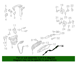 5G4-837-085-C - Door Latch Cable 2015-2021 Volkswagen | AutoNationParts.com