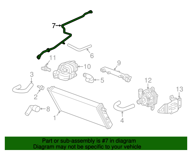 2014-2019 Chevrolet Corvette Radiator Surge Tank Inlet Hose 23495414 GM ...