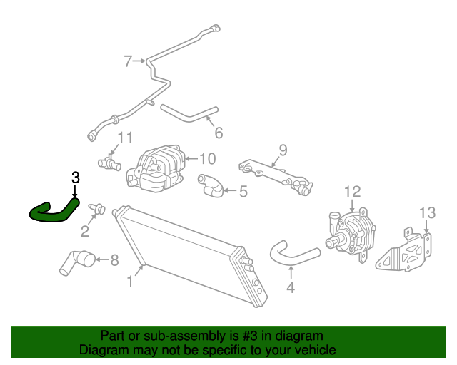 2015-2019 Chevrolet Corvette Intercooler Coolant Hose 23177294 ...