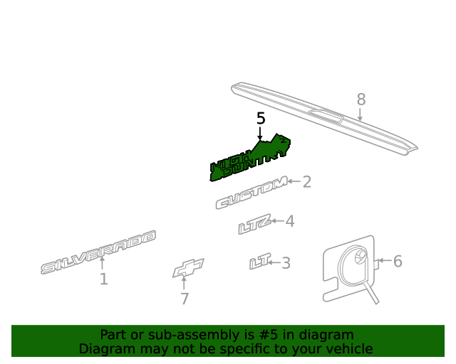 2019-2023 Chevrolet Nameplate 23400417 | TascaParts.com
