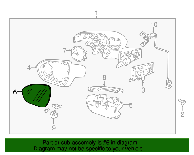 2017-2023 Chevrolet Bolt EV Passenger Side Door Mirror Glass 42690722 ...