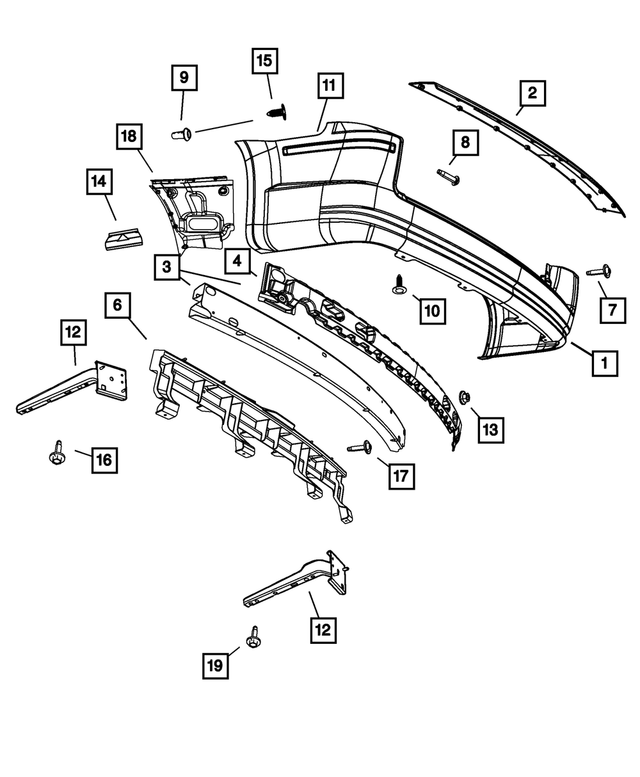 2008-2010 Mopar Rear Fascia 68048162AD | Mopar eStore
