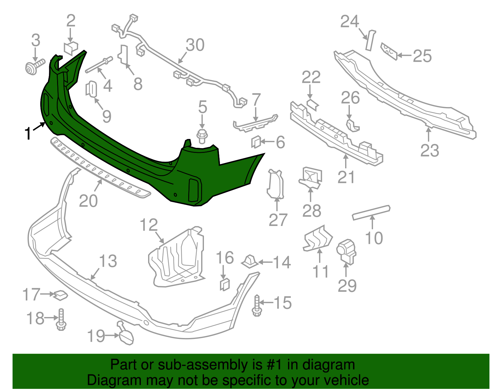 86611-1U500 - Bumper Cover 2014-2015 Kia Sorento | Kia.Parts Store