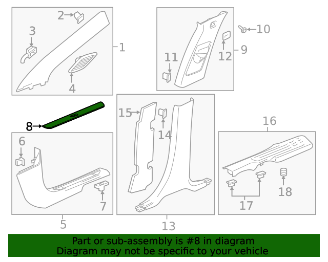 2020-2024 Cadillac XT6 Front Side Door Sill Plate 84631436 | OEM Parts ...