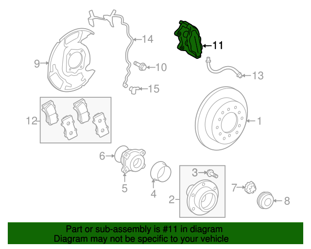 2007-2015 Toyota Disc Brake Caliper (Right, Front) 47730-0C030 ...