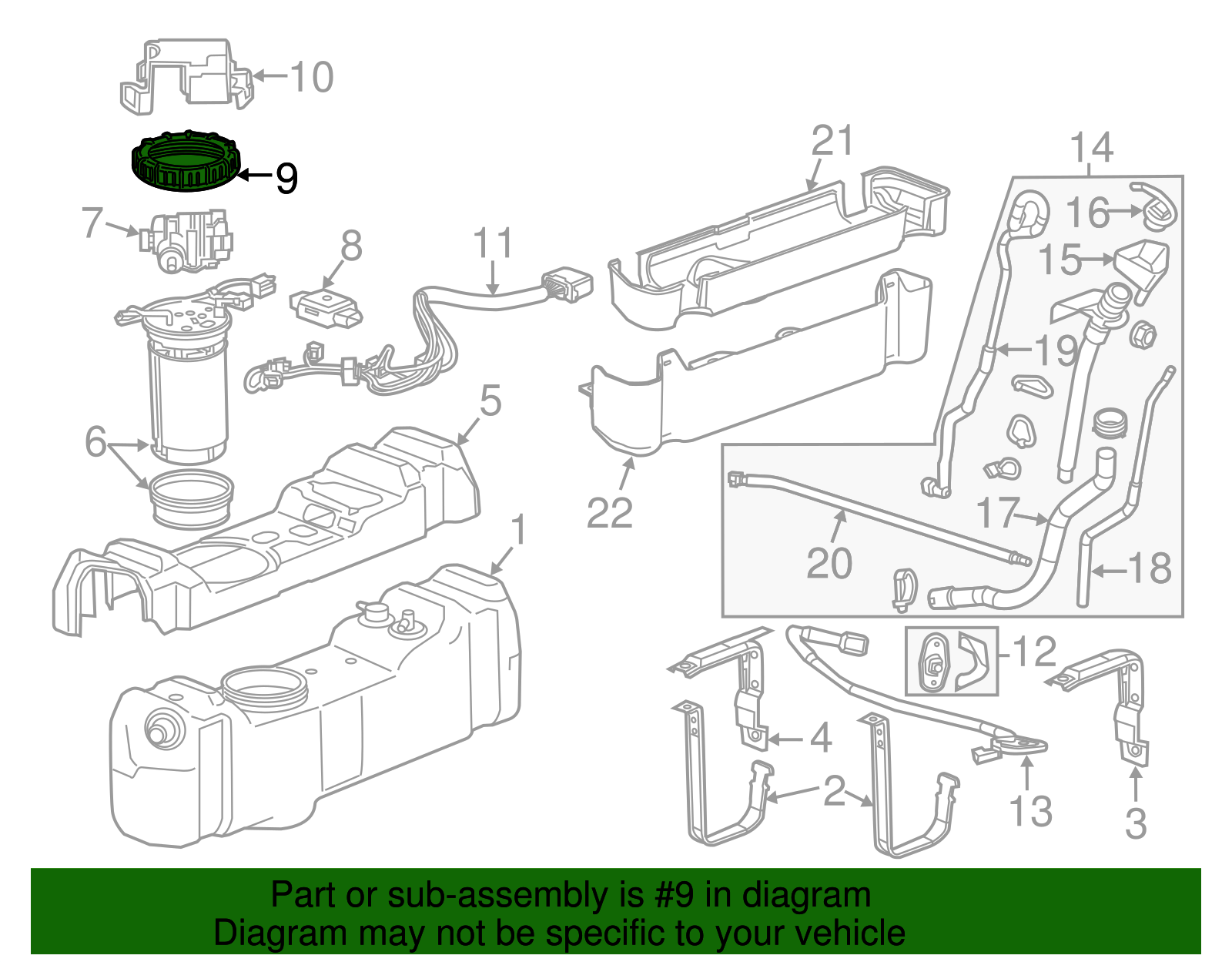 2015-2016 GM Diesel Emissions Fluid (DEF) Tank Pump Module Ring Kit ...