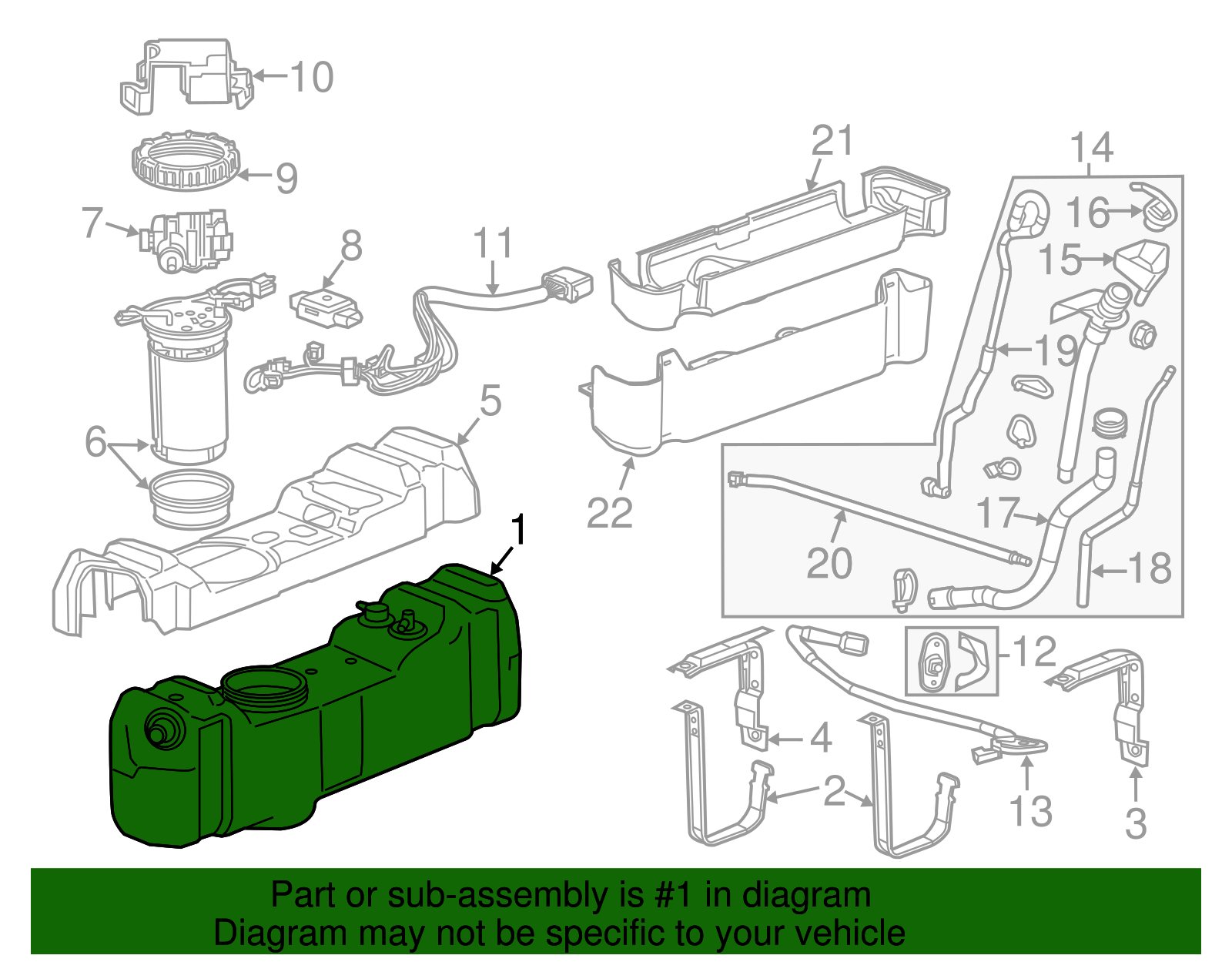 2015-2016 GM Diesel Emissions Fluid (DEF) Tank 22968922 GM ...