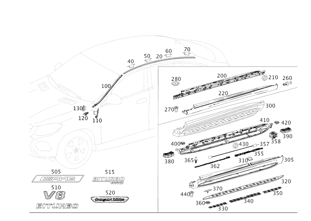 292-698-01-54 - Trim, Longitudinal Member 2016-2019 Mercedes-Benz ...