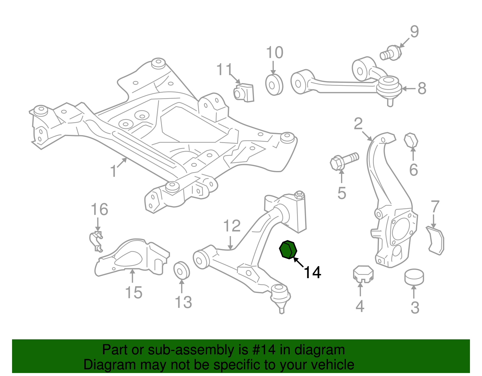 2003-2024 Nissan Lower Control Arm Nut 54588-1BA2A | Kline Nissan
