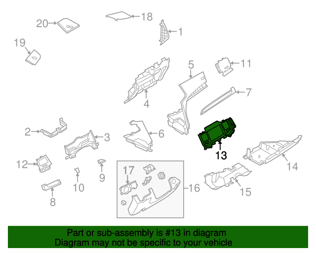 2013-2016 Lincoln MKS Center Bezel DA5Z-5404302-AA | OEM Parts Online