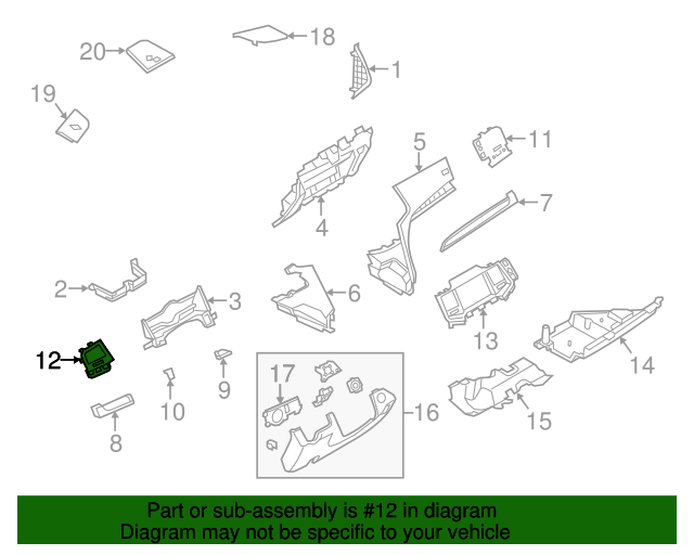 Genuine OEM Ford Part - Louvre Assembly Vent Air DA5Z-19893-AD ...