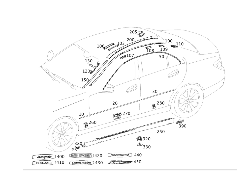 204-690-31-62 - Strip 2008-2015 Mercedes-Benz | Mercedes-Benz USA Parts