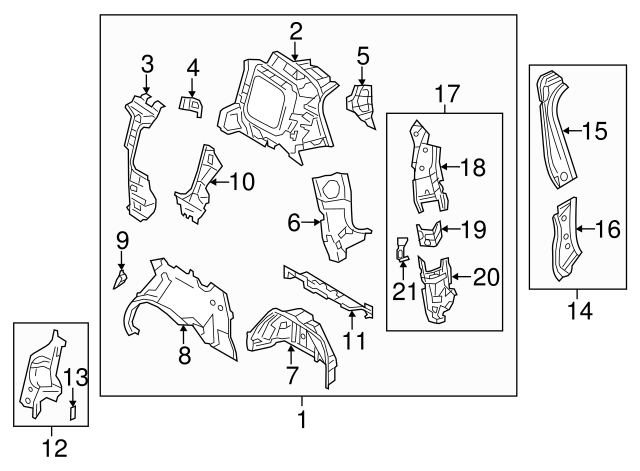 2012-2015 Mazda 5 Rear Pillar - Passenger Side (RH) C513-70-44X ...