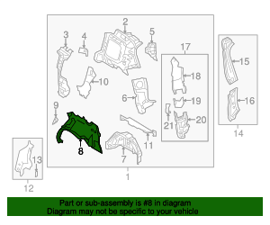 2012-2015 Mazda 5 Outer Wheelhouse C513-71-115B | Florida Mazda Parts