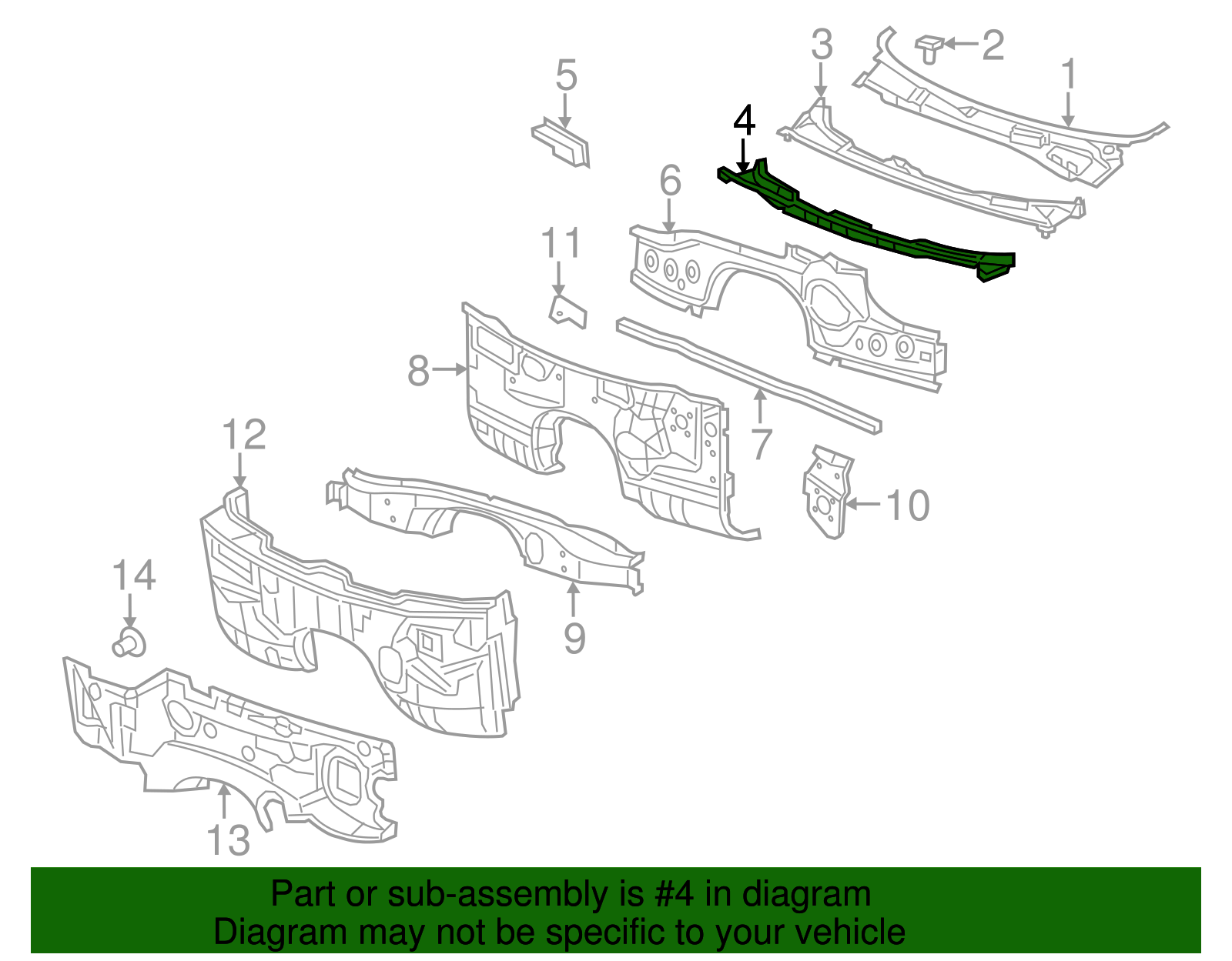 2005-2023 Mopar Plenum Panel 68058045AB | Mopar Parts Canada