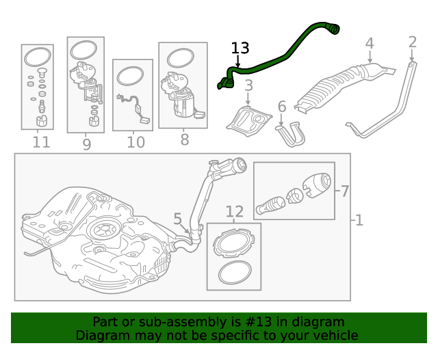 17725-TGG-A01 - Tube, Fuel Vent (Orvr) - 2017-2020 Honda Civic | Honda ...