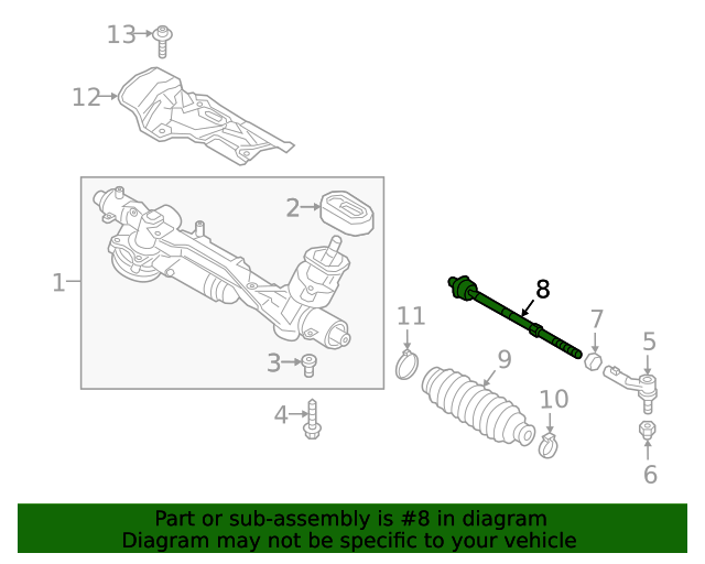 2022-2024 Audi Q3 Inner Tie Rod 5WA-423-810-F | OEM Parts Online
