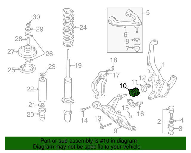 OEM 1997-2001 Honda Lower Control Arm Bushing 51391-S04-005 | Honda ...