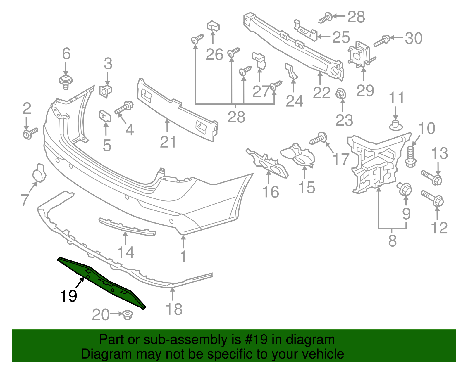 2018-2020 Genesis G80 Cover Assembly Rear Bpr Under 86690-B1510 ...