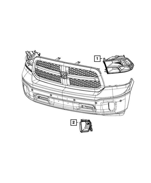 2013-2021 Ram Front Fog Lamp, Right 68104820AF | My Mopar Parts