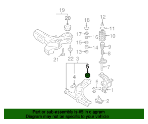 1998-2010 Volkswagen Lower Control Arm Rear Bushing 1J0-407-181 ...