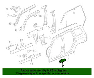 2006-2011 Chevrolet HHR Rocker Panel Molding Reinforcement 22726195 GM ...