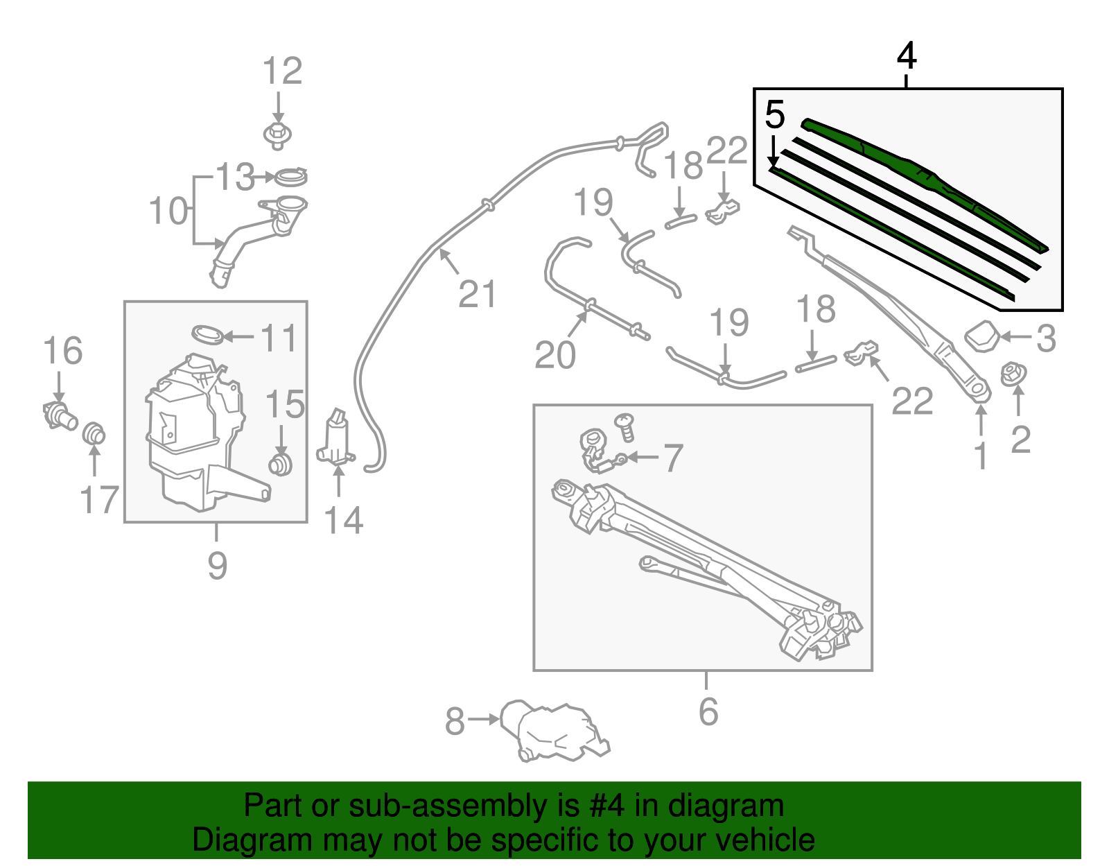 Toyota Windshield Wiper Blade (Left, Front) Part# 8522206250 | Toyota ...