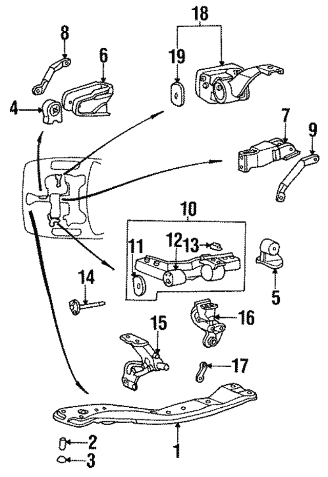 1995-1998 Hyundai Sonata Engine Bracket Damper 21823-28100 | OEM Parts ...