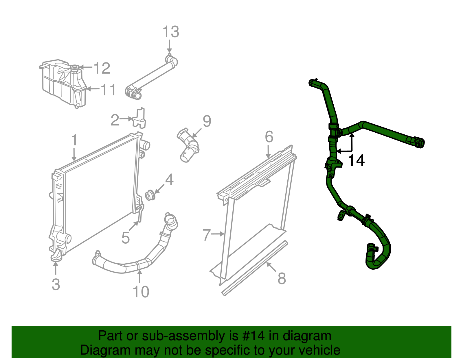 2011-2023 Mopar HVAC Heater Hose 55038163AI | Mopar Parts Canada