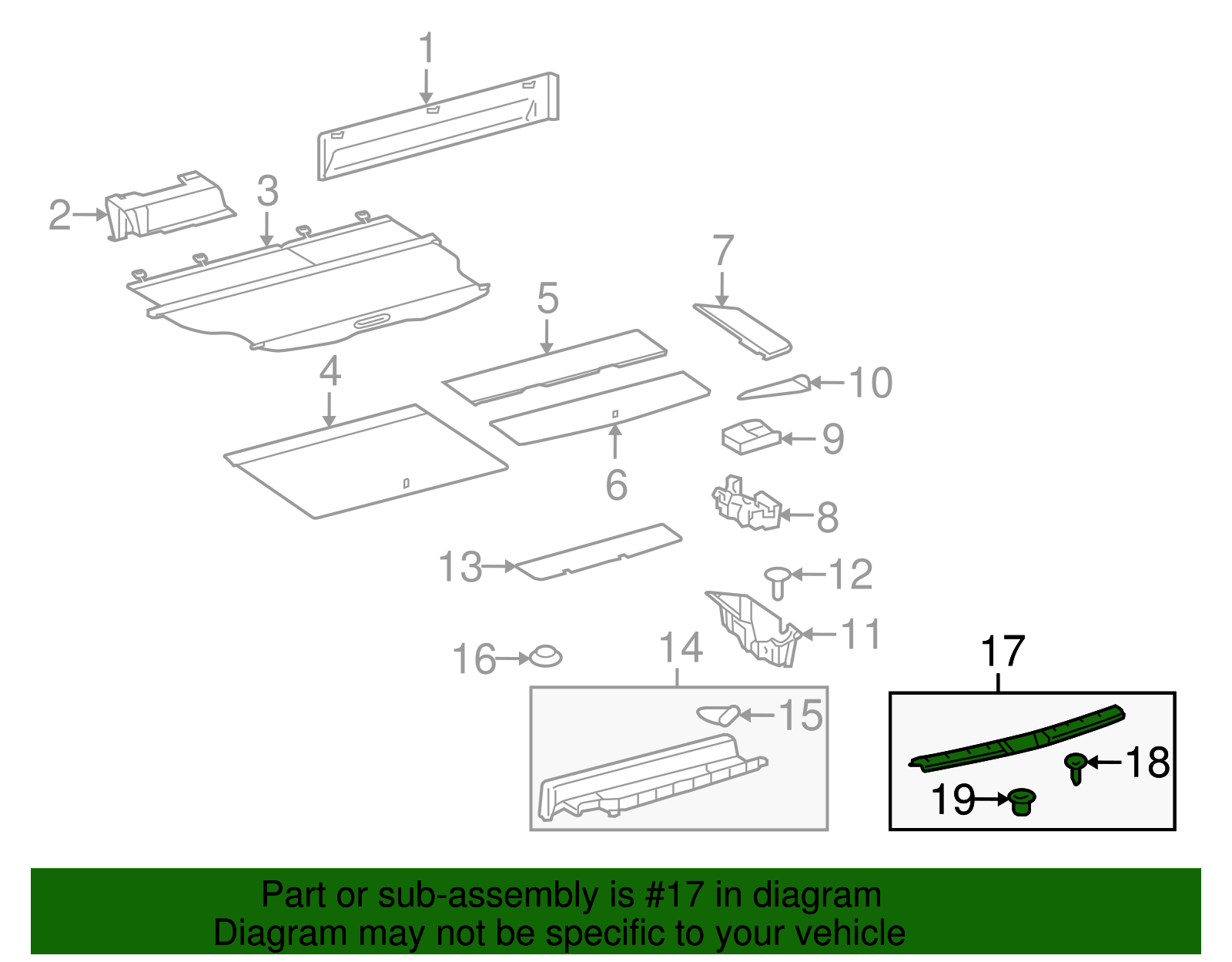 2008-2013 Toyota Highlander Lift-Gate Trim Scuff Plate 58387-48051-C0 ...