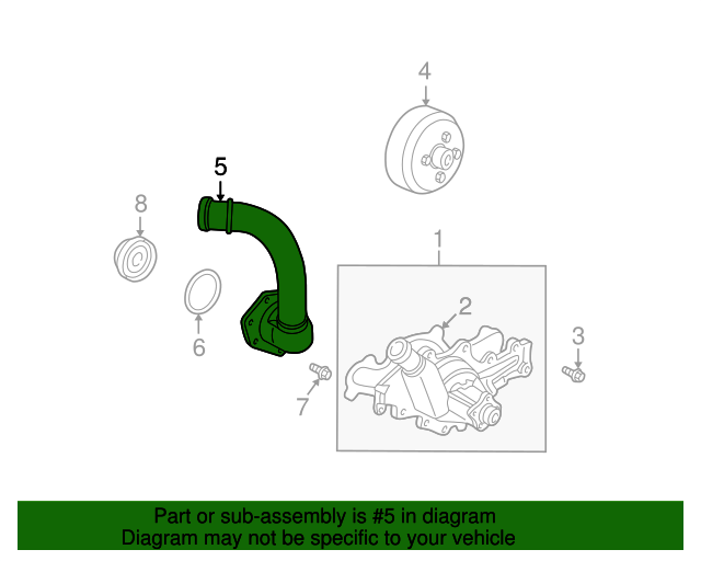 1995-2000 Mazda B4000 Thermostat Housing ZZM2-15-172 | QuirkParts