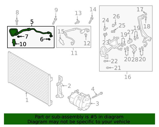2019-2023 Jaguar I-Pace A/C Refrigerant Suction Hose T4K19719 ...