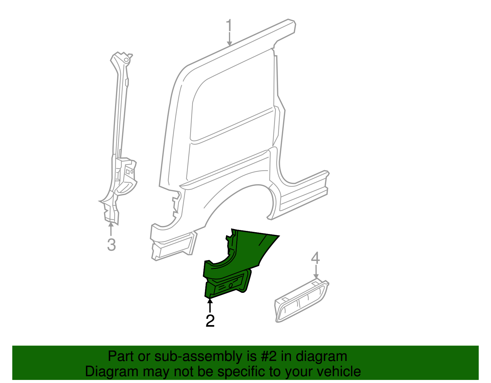 19317319 - Driver Side Body Side Outer Panel Rear Extension 2015-2018 ...
