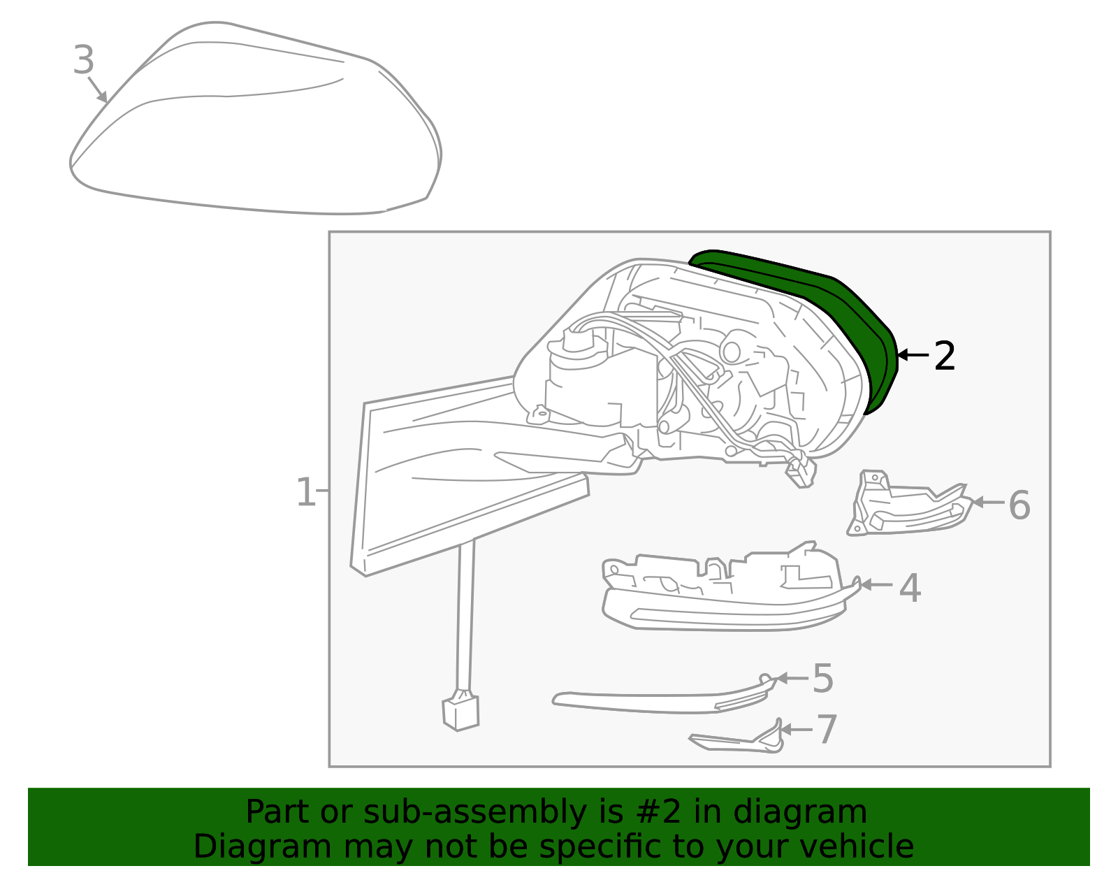 87902-02070 - Mirror Glass 2016-2025 Toyota | Longo Toyota Parts
