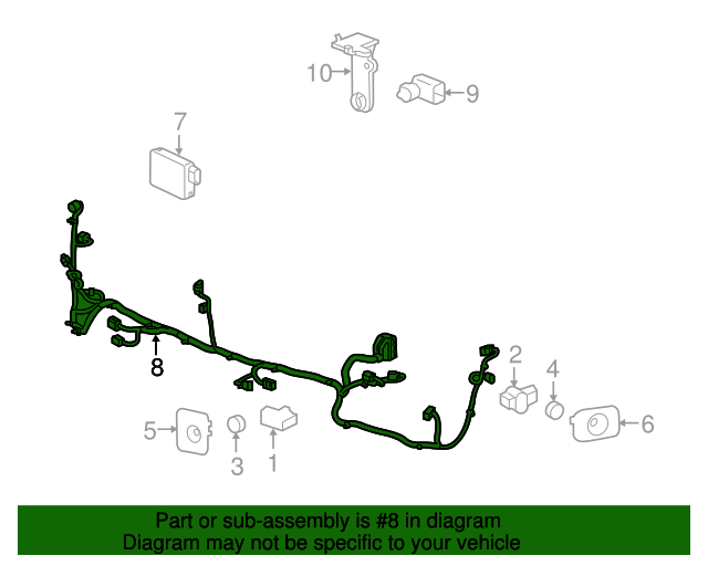 2016-2019 Cadillac CTS Front Object Alarm Sensor Wiring Harness ...