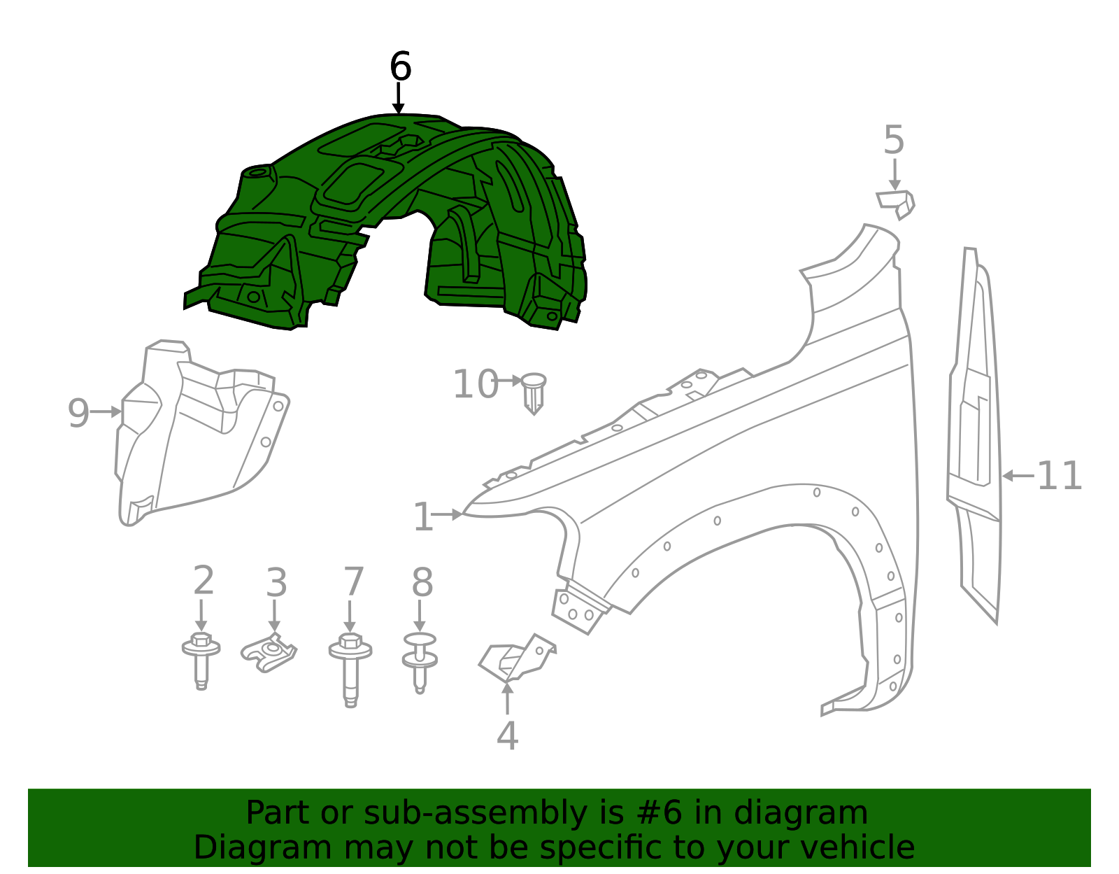 68275901AE - Wheelhouse Shield Left - 2019 2020 Ram 1500 | Mopar Parts ...