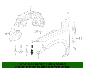 2020 Ram 1500 Fender Liner Retainer 06506293AA | TascaParts.com