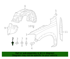 2016-2020 Mopar Fender Screw 6511867AA | TascaParts.com