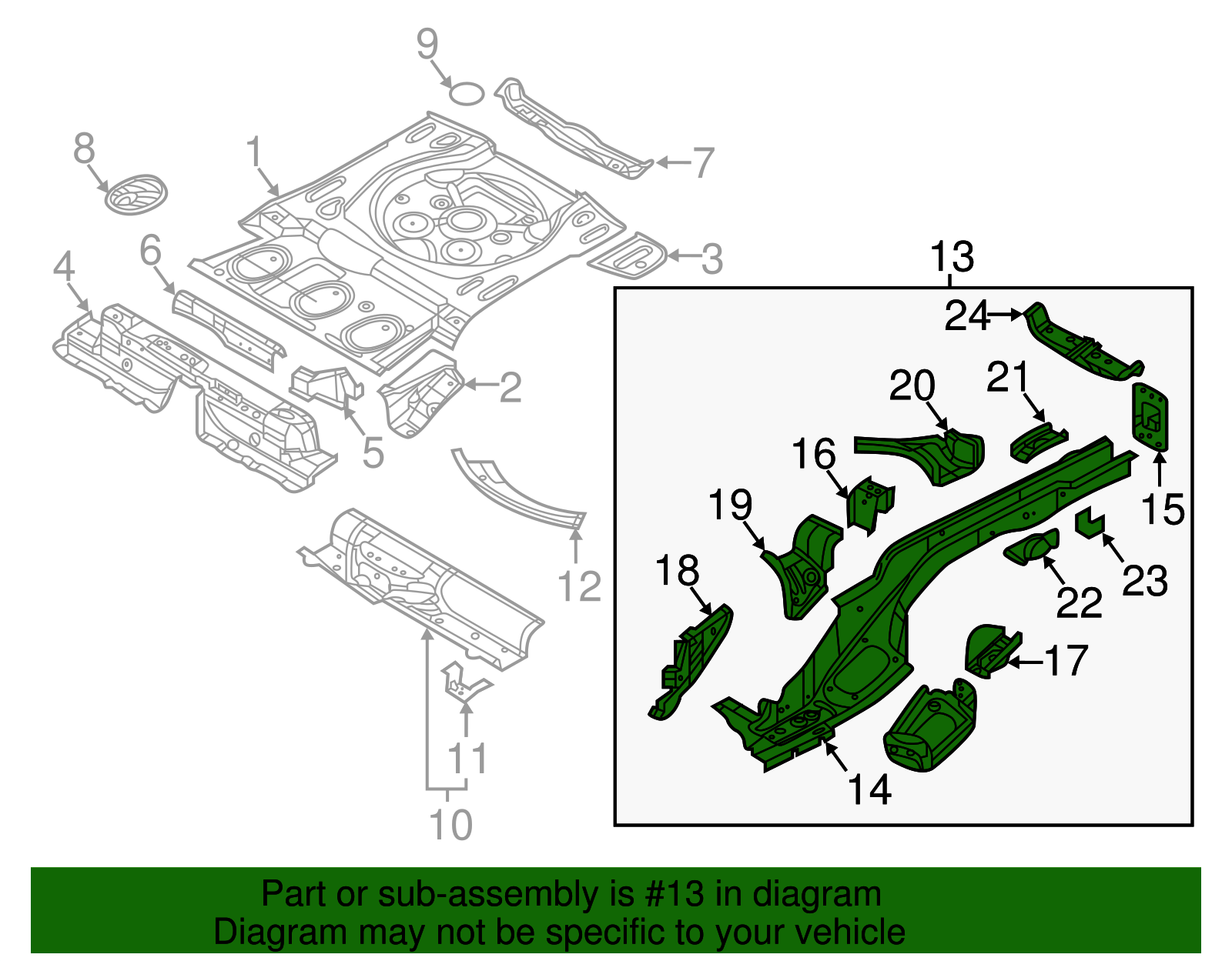 2018-2024 Volkswagen Tiguan Rear Rail Assembly 5QN-803-502-E | Wolfsburg Parts Direct