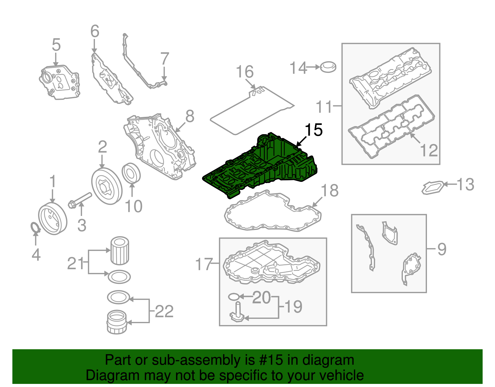 Genuine BMW 11-13-7-578-285 | Upper Oil Pan | FREE Shipping on Most ...
