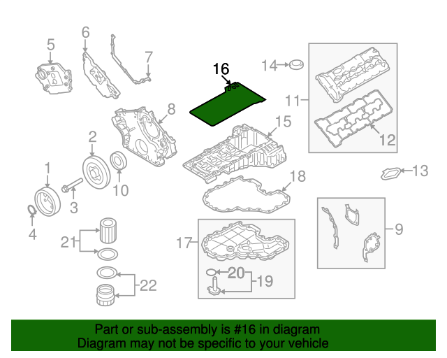 Genuine BMW 11-13-7-578-305 | Upper Oil Pan Gasket | FREE Shipping on ...