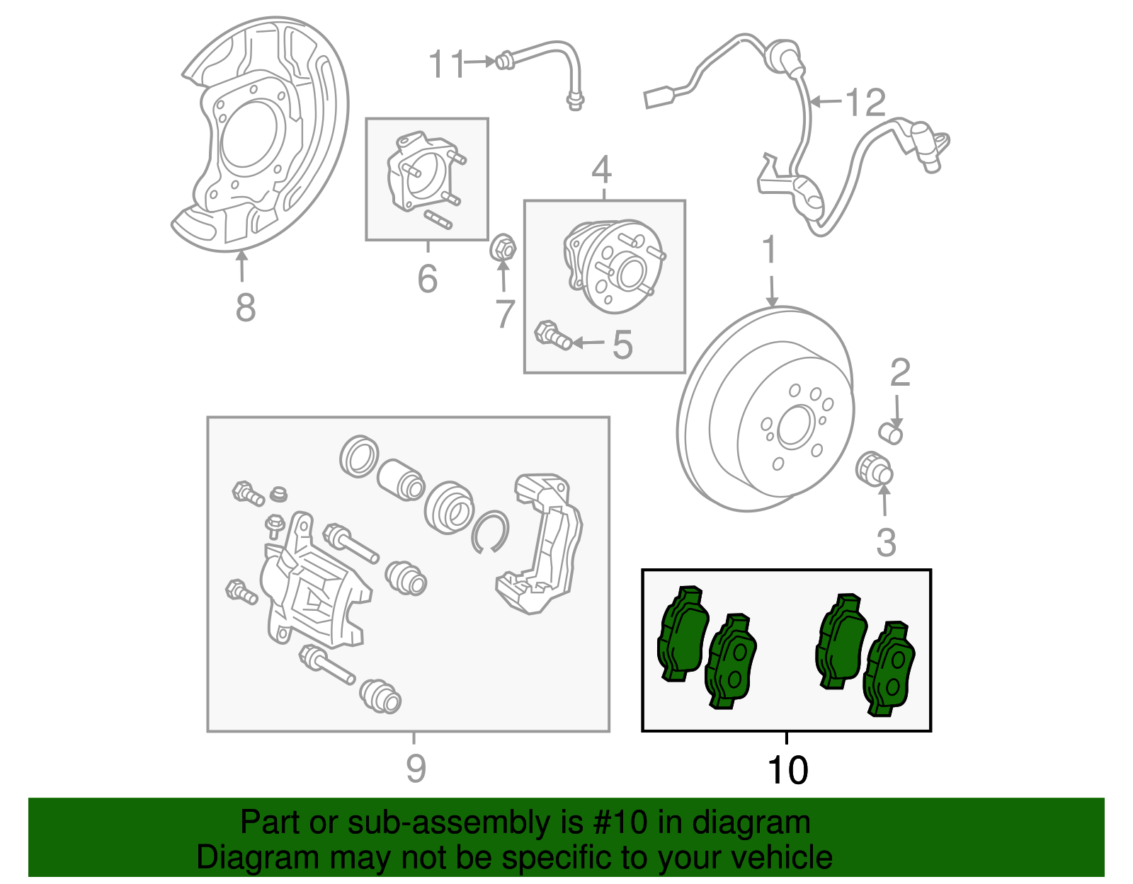 2004 Toyota Sienna Brake Pads Rear 04466-28080 | Toyota Parts Center