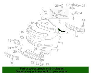 2008-2012 Chevrolet Malibu Passenger Side Front Bumper Fascia Outer ...