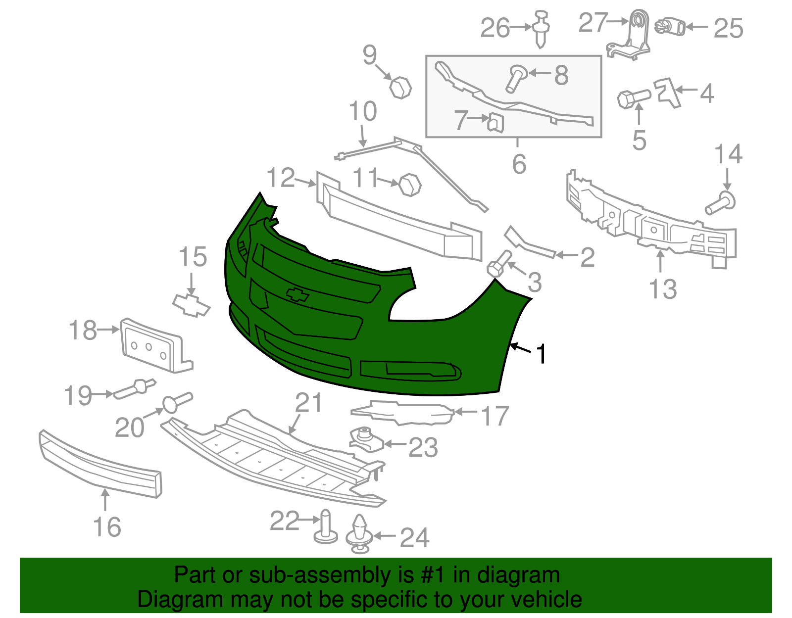 2008-2012 Chevrolet Malibu Front Bumper Cover 20832808 GM ...