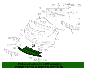 2008-2012 Chevrolet Malibu Engine Splash Shield 15826166 GM ...