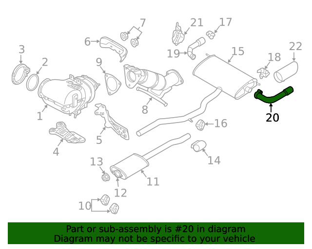 2019-2021 Volvo Exhaust Tail Pipe - Driver's Side (LH) 31493468 ...