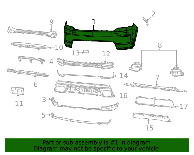 2022-2023 Jeep Bumper Cover 68548968aa | TascaParts.com