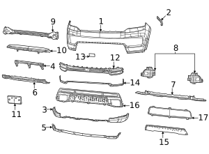 2022-2023 Jeep Center Grille 68548774aa | TascaParts.com