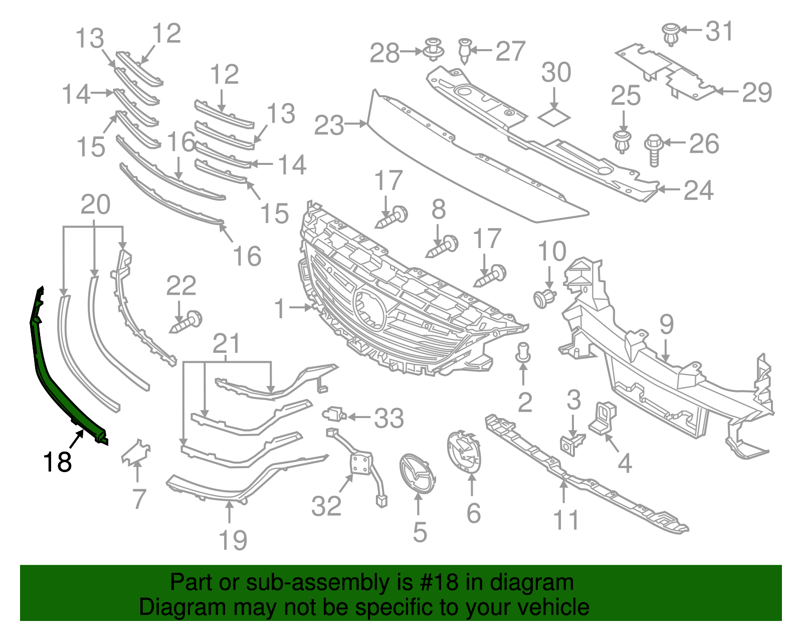 G46L-50-7J1 - Lower Molding 2016-2017 Mazda 6 | Florida Mazda Parts